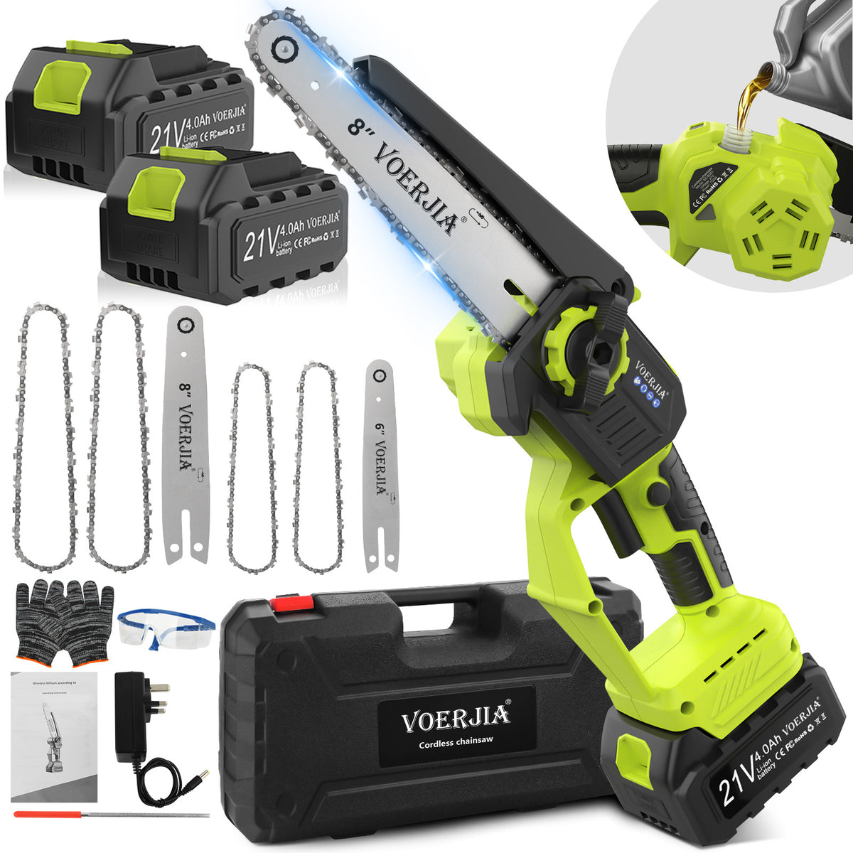 6&8" Mini Brushless Chainsaw — VOERJIA